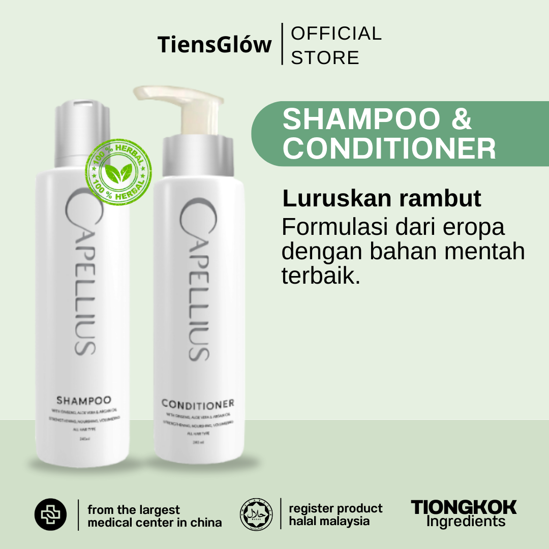 Capellius shampoo & conditioner tiens herbal 100% atasi keguguran ...