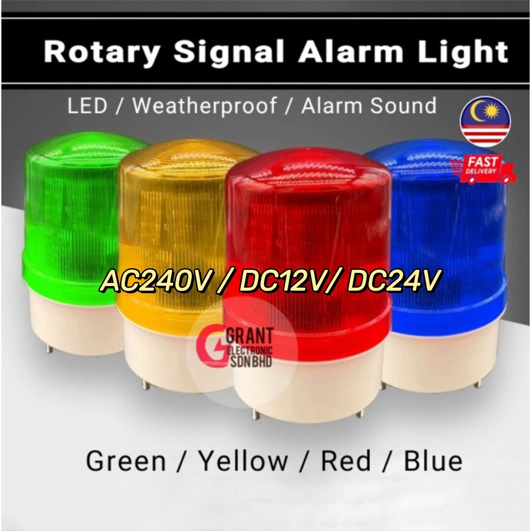 220V/12V/24V LED Alarm Light Warning Lamp Signal Buzzer Rotary Strobe ...