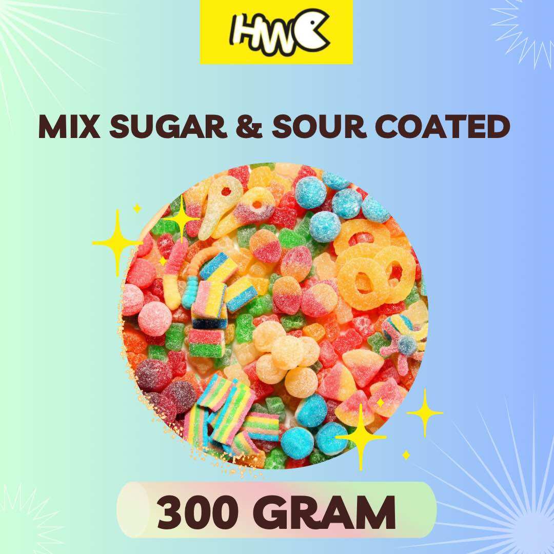 300g Bottle Gula Masam Manis HWC Mix Gummy Sour Candy Halal delicious ...