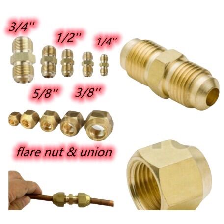 READY STOCK Copper Flare Nut Union Copper Aircond Air conditioner R22 ...