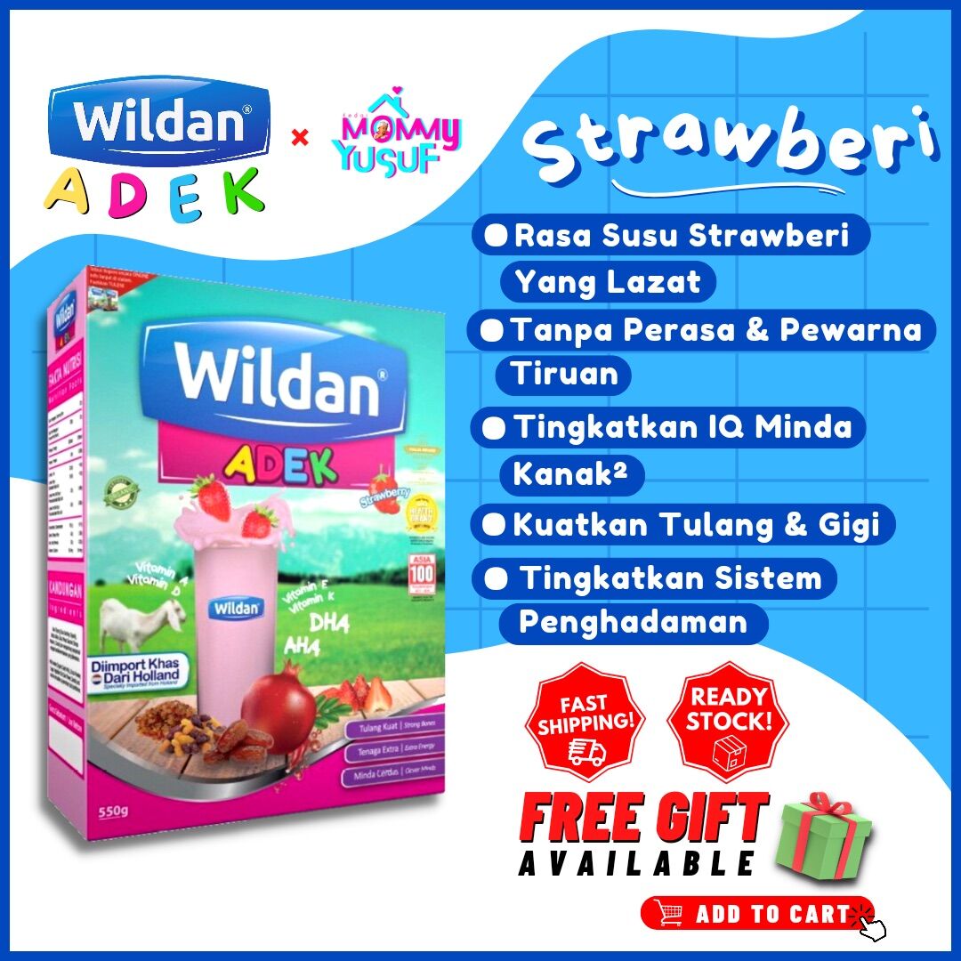💙 WILDAN ADEK STRAWBERRY 550G PERISA STRAWBERI| WILDAN SUSU KAMBING ...