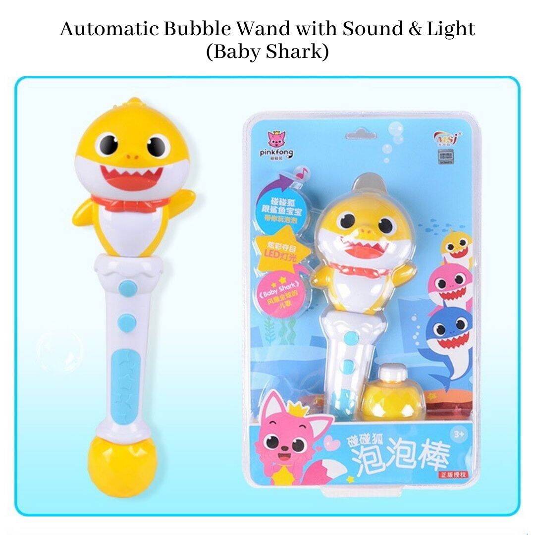 Automatic Baby Shark & Pinkfong Bubble Wand / Bubble Gun with Sound ...