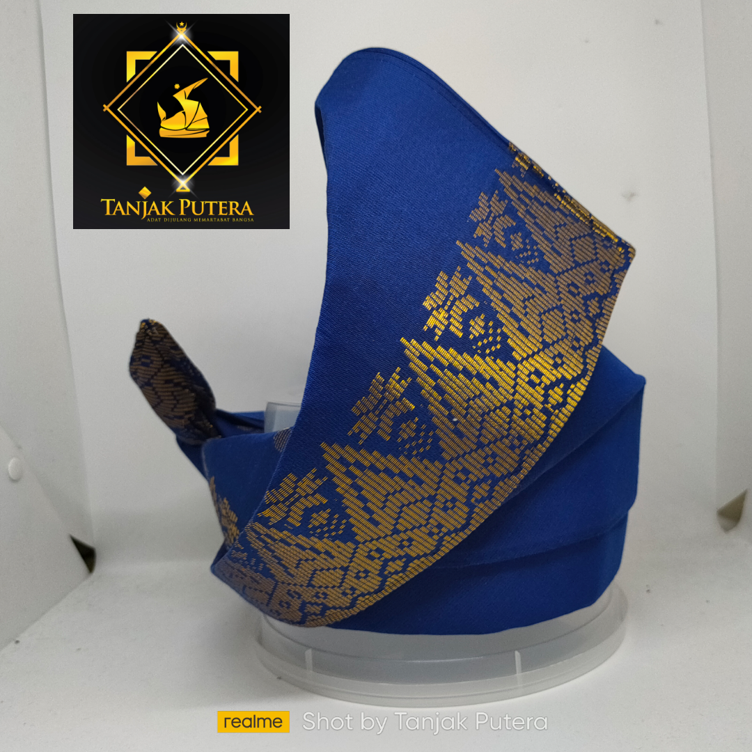 Tanjak Songket Bunga Tabur Royal Blue Dewasa | Lazada