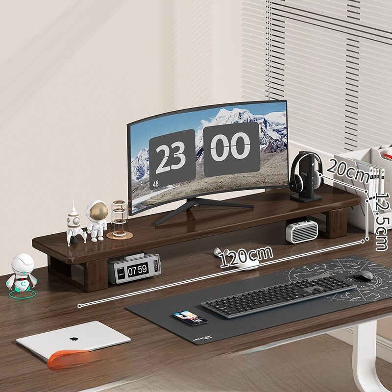 Computer Monitor Riser Stand Corner Office Desktop Storage Shelf ...