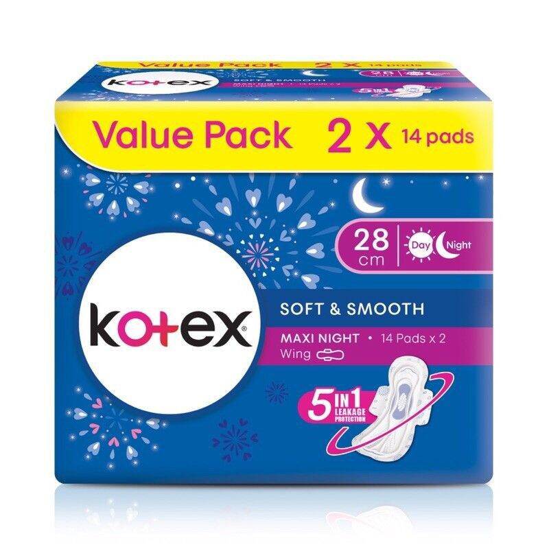 Kotex Maxi Night 28cm Wing (2x14s)/Non Wing (2x16s) Disposable Sanitary ...