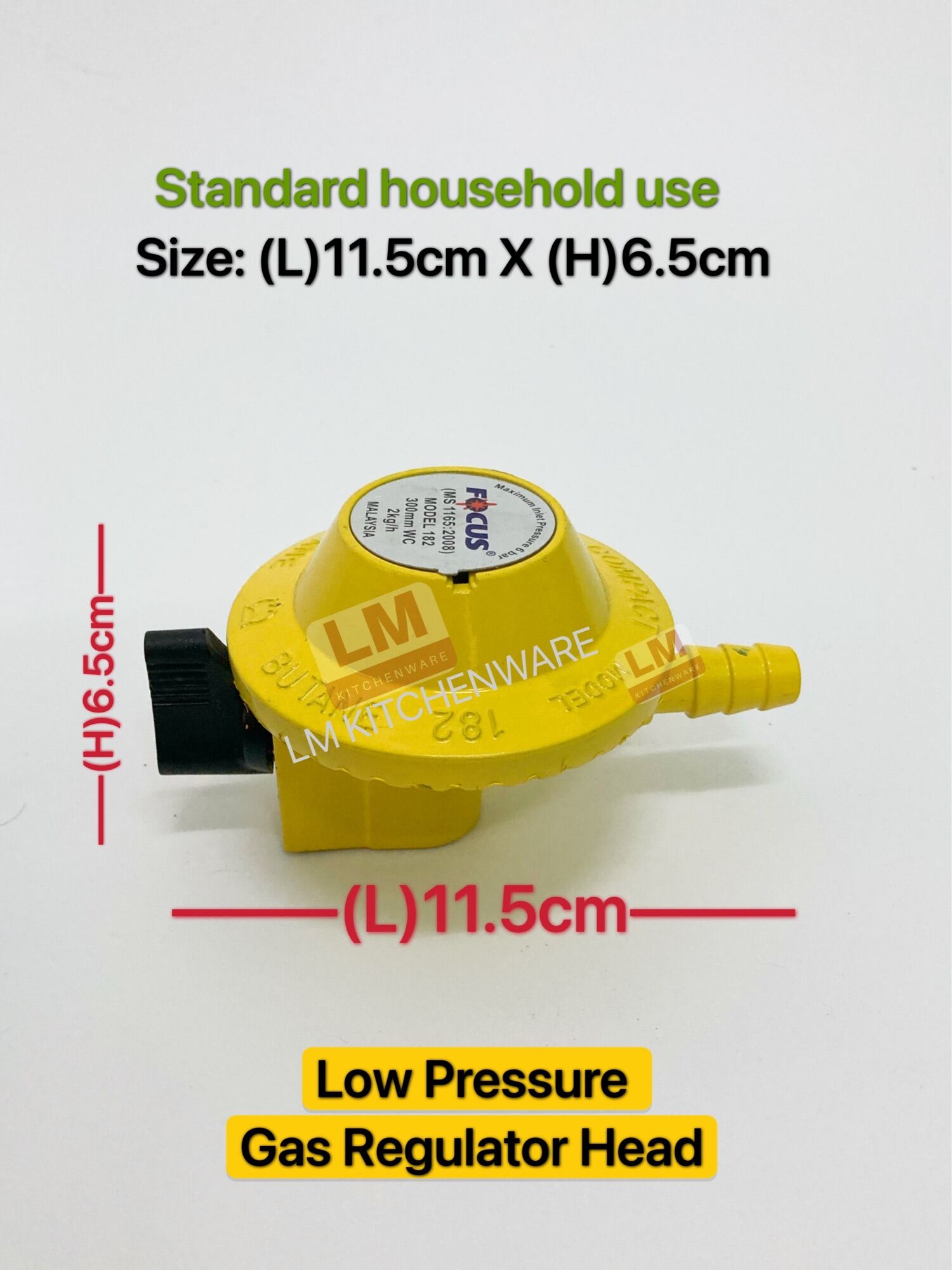 LOW PRESSURE GAS REGULATOR SIRIM FULL SET 1.5M HOKAH HOSE/ KEPALA GAS ...