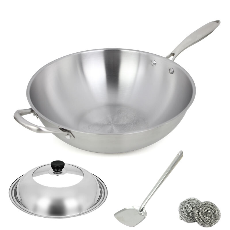 German Anti-Lampblack Stainless Steel Wok for Induction Cooker | Lazada