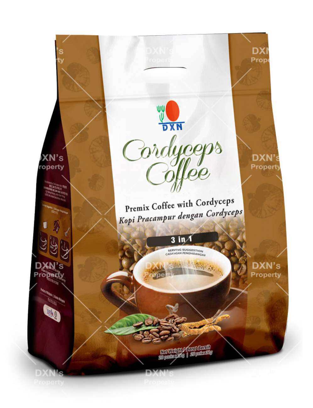 DXN CORDYCEPS COFFEE 3 IN 1 21 G X 20 SACHETS(3paket) | Lazada