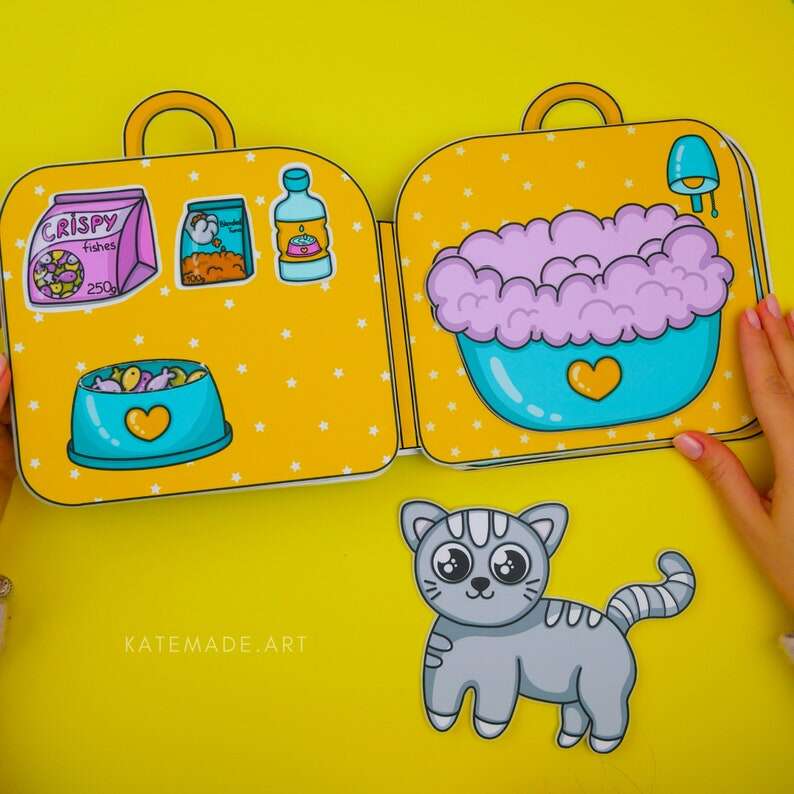 Paper Doll busy book pets Cat House playbook paper doll book | Lazada