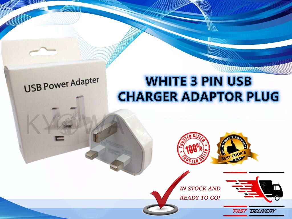 UK Plug 3 Pin USB Plug Adapter Charger Power Plug Wall Socket USB Port ...