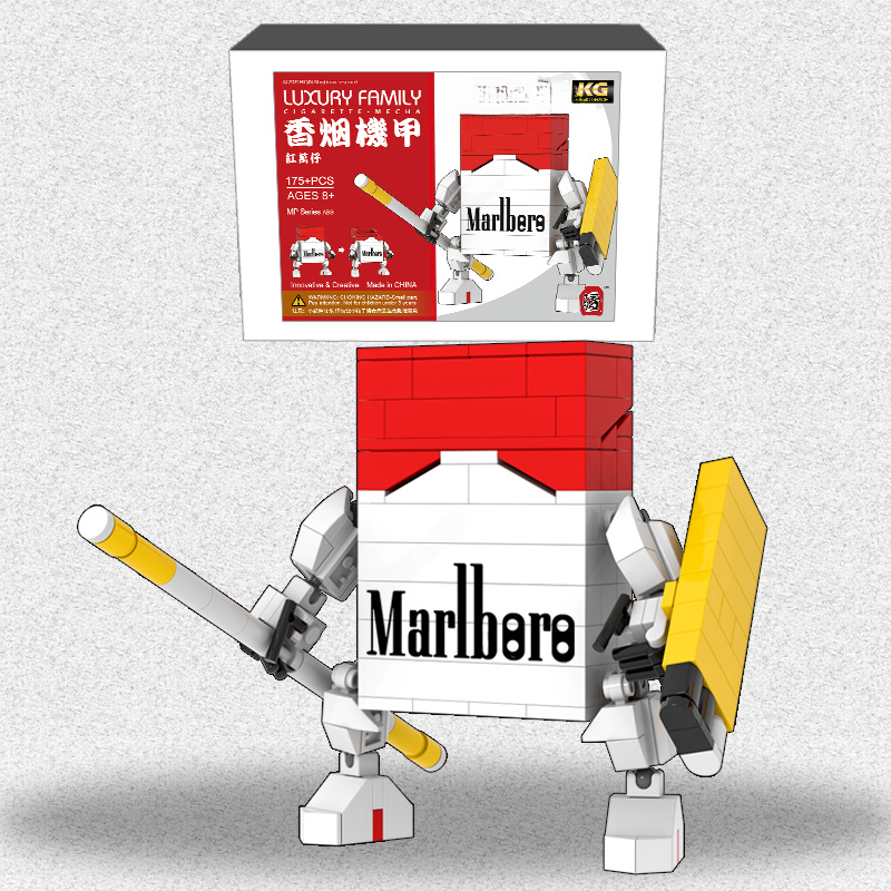 Red Marlboro Original Particle Assembly Robot Toy Mockery Trendy Play ...