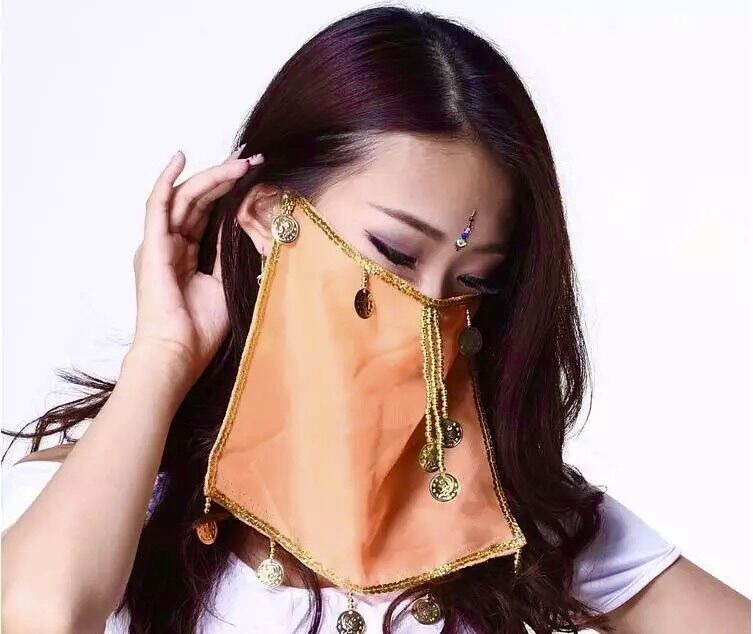 Belly Dance Face Veil. Arabian Nights Mask. Arab Princess Costume. | Lazada