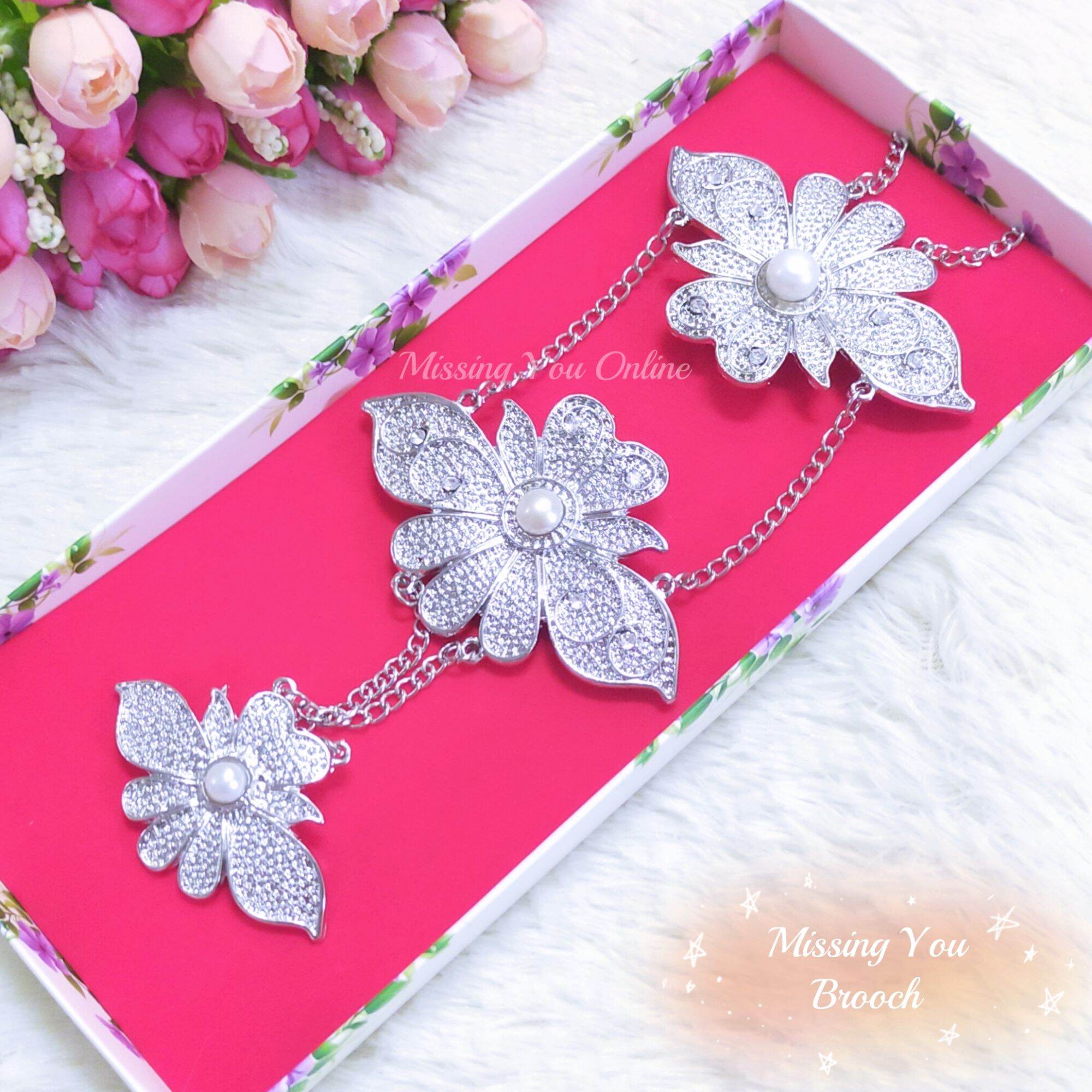 Kerongsang Dokoh Kebaya Mutiara Sabah Berantai Dewasa (Free Box) | Lazada