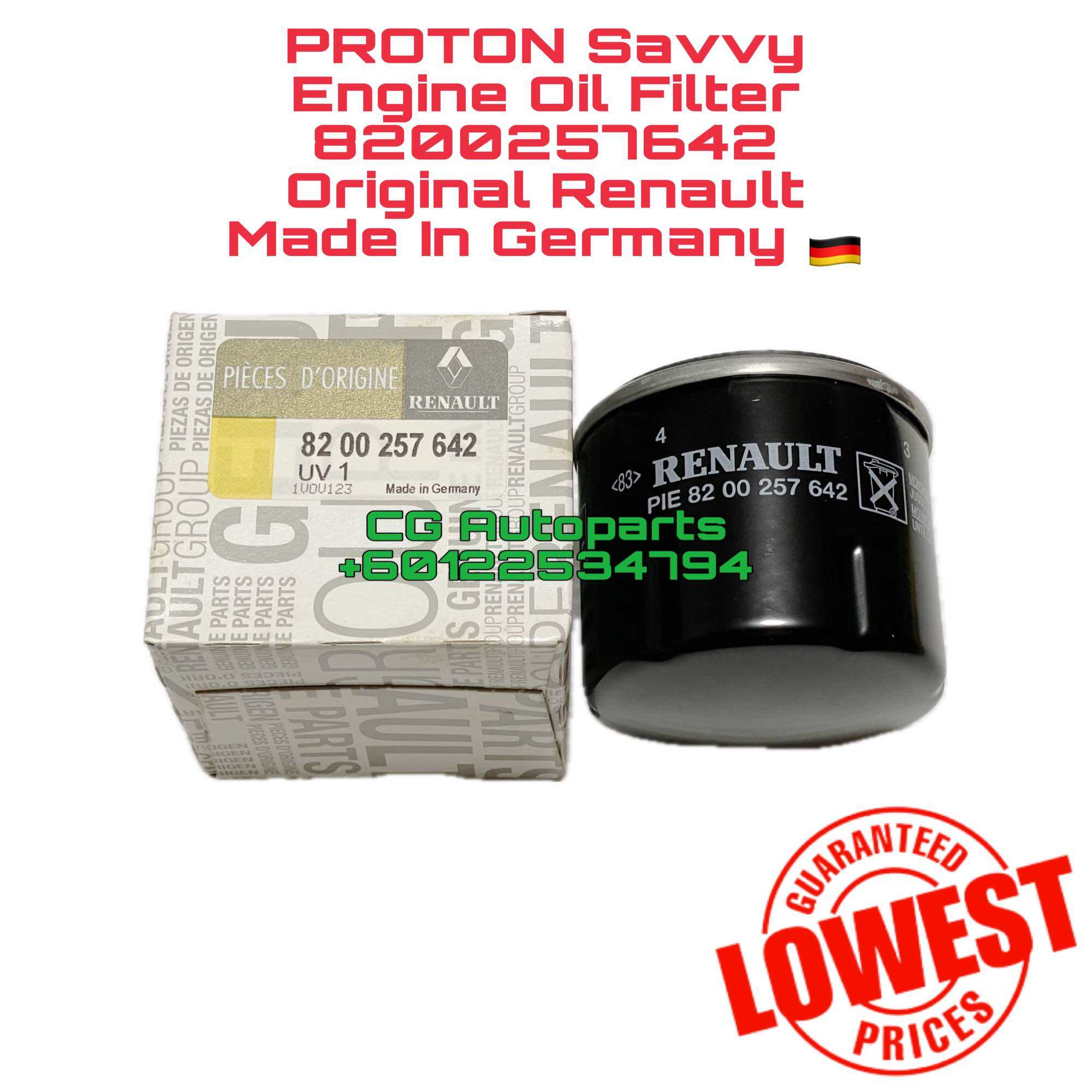 Proton Savvy Oil Filter Original Renault 8200257642 Made In Germany 🇩🇪 ...