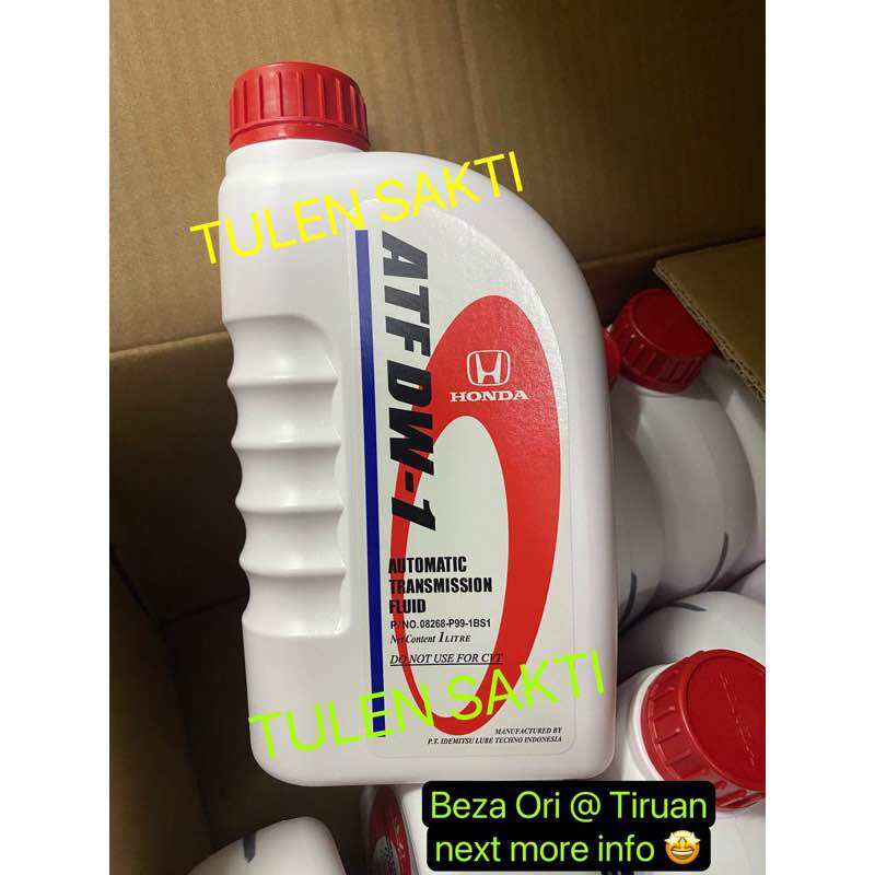 ORIGINAL HONDA ATF DW-1 (1@L) AUTOMATIC TRANSMISSION FLUID AUTO GEAR ...