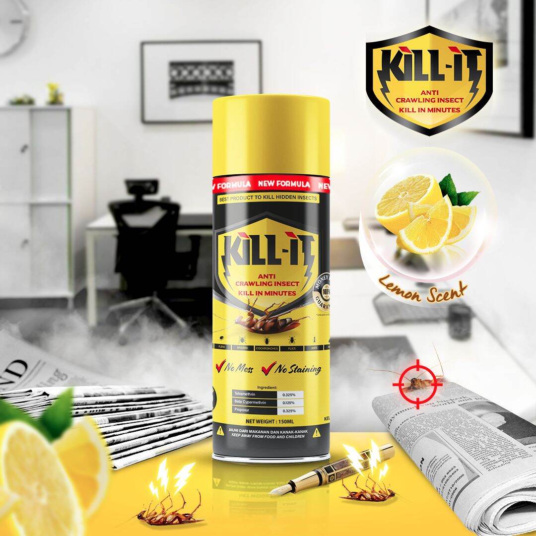 KILL IT Spray Serangga dan Lipas dalam Kereta , Bilik , Office dan ...