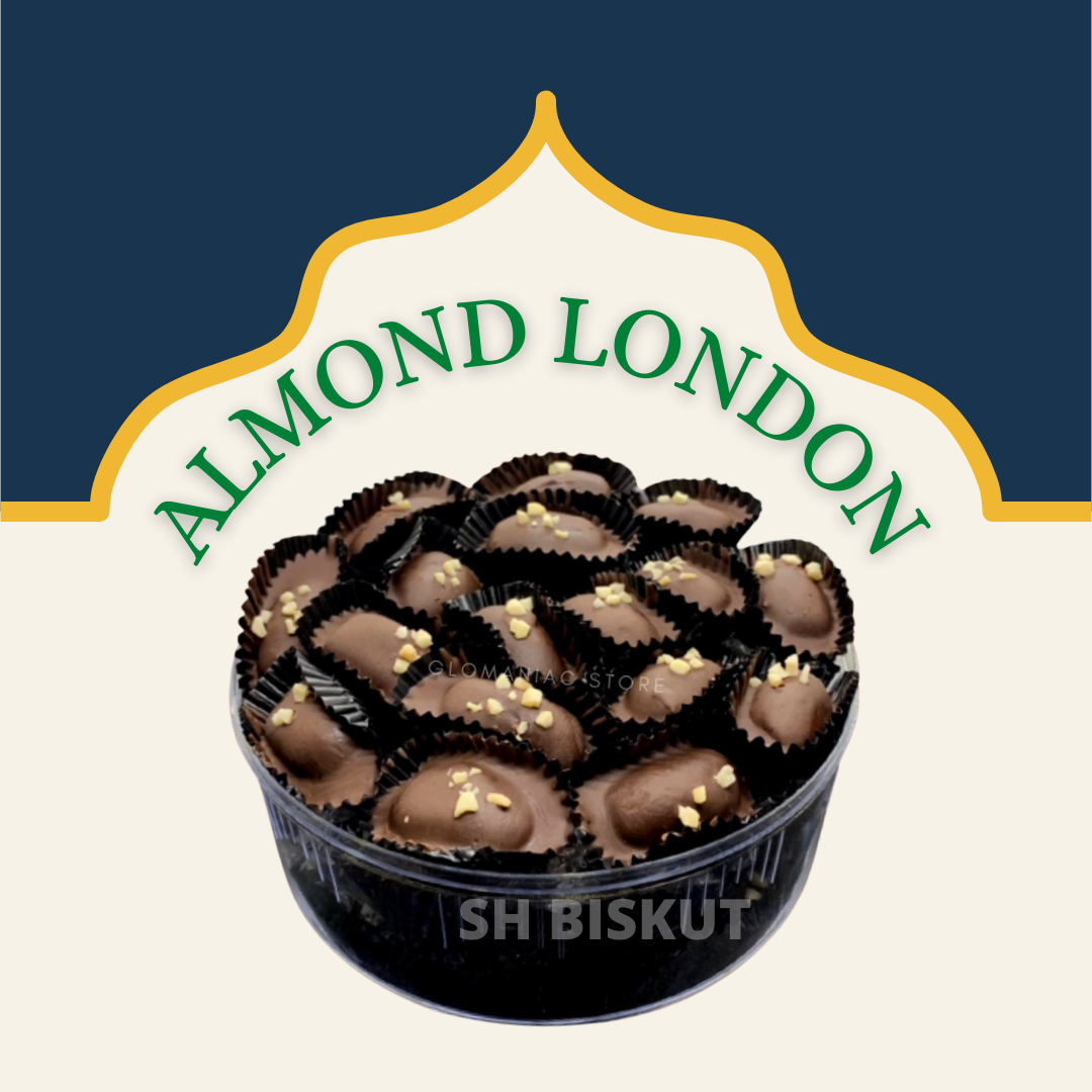 BSH ENAK Almond London Chocolate Badam Sebiji ( HALAL )Biskut Raya Kuih ...