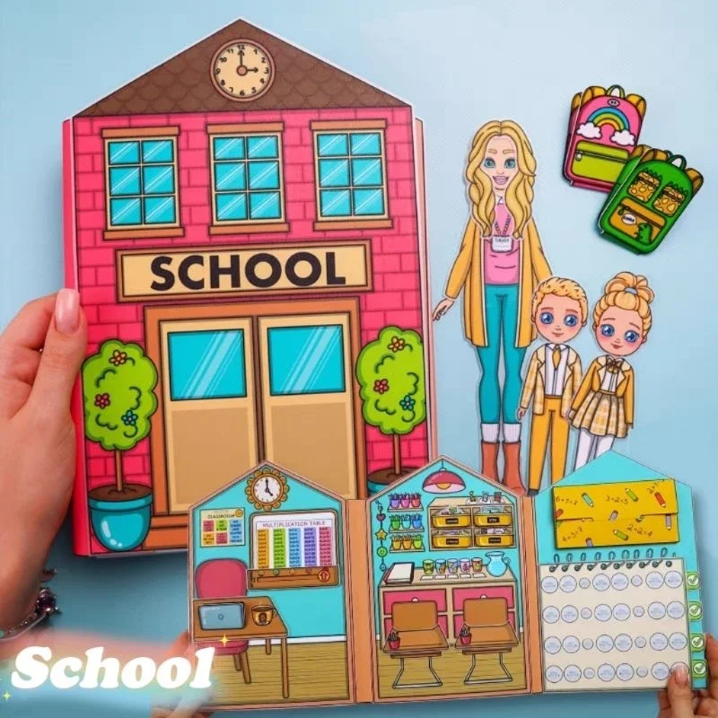 Paper Doll School Doll House/Mainan kertas patung /Mainan kanak_kanak ...