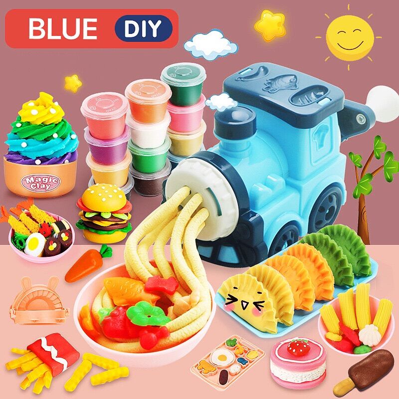 Children 3D Colour Clay Toys Dough Set Ice cream Play Doh Noodles ...