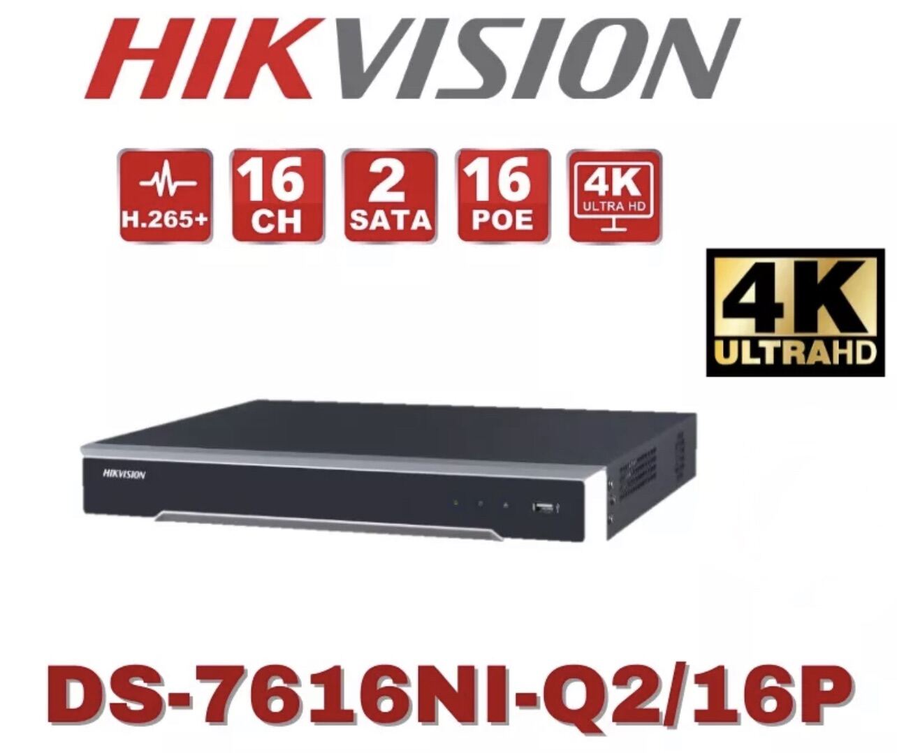 HIKVISION CCTV NVR Network 16Ch 8MP 4K Plug And Play IP NVR Network ...