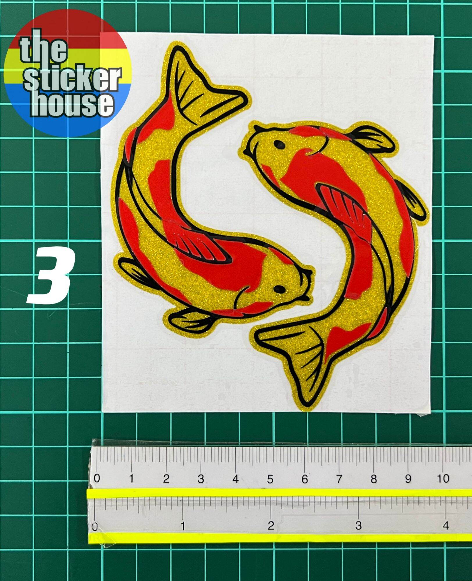 IKAN KOI DESIGNS (WHITE REFLECTIVE/WHITE SPARKLING/YELLOW SPARKLING ...