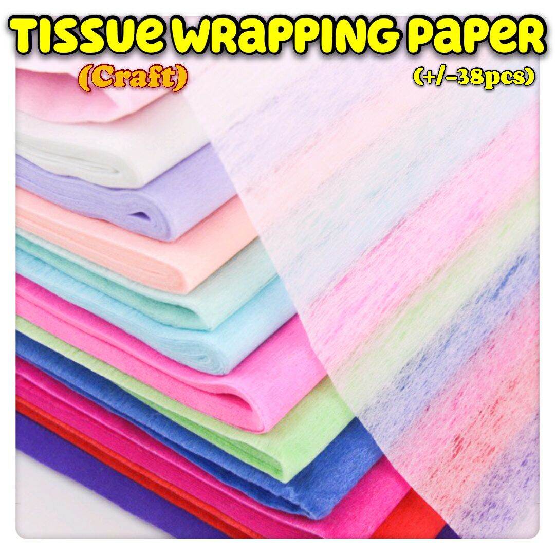 38pcs Tissue Craft Single Color Gift Decoration DIY Wrapping Paper ...