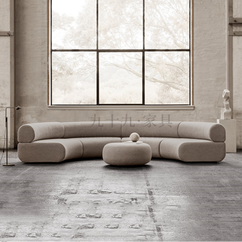 Nordic Simple Circular Fabric Sofa Combination for Beauty Salon ...