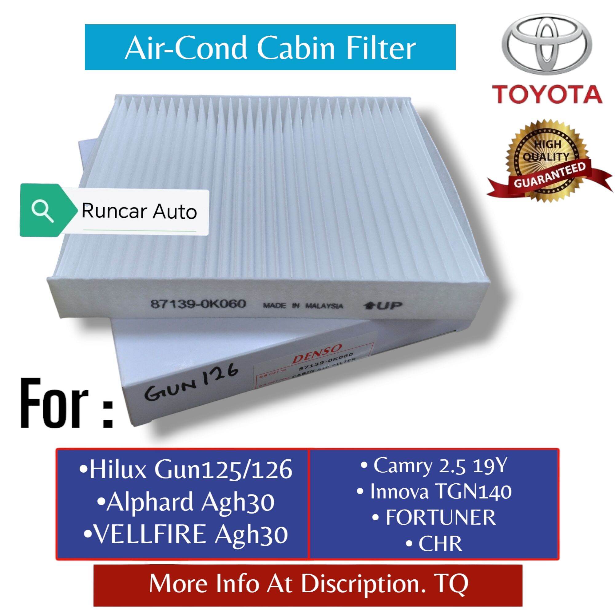 TOYOTA [Antibacterial] Air-Cond Cabin Filter• HILUX/FORTUNER/ALPHARD ...