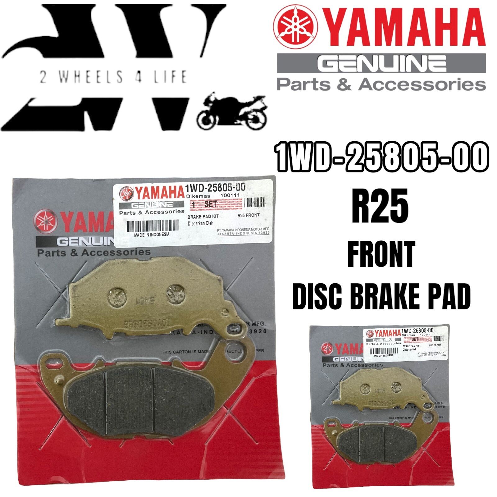 YAMAHA R25 FRONT REAR DISC BRAKE PAD (1WD) BREK PAD DEPAN BELAKANG | Lazada