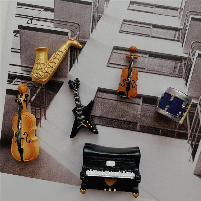 Retro Resin Musical Instrument Figurines Miniature Magnetic Fridge ...