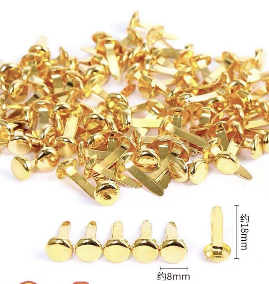 10 pcs Two Feet Nail/ Metal Split Pin/ Colour brad pin/ Gold split pin ...