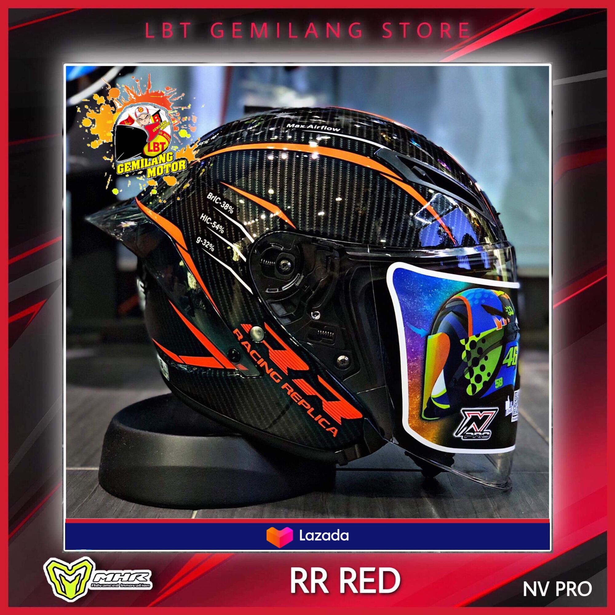 MHR Helmets NV PRO [RR RED] | Lazada