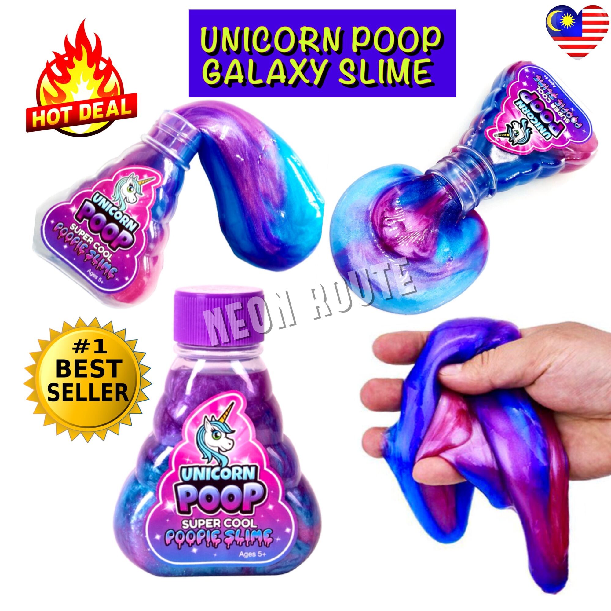 🦄Unicorn Poop Slime. Galaxy Rainbow Glittery Slime | Lazada