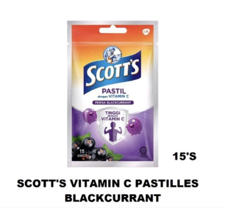 Scott's Vitamin C pastille 15's Blackcurrant Flavour | Lazada