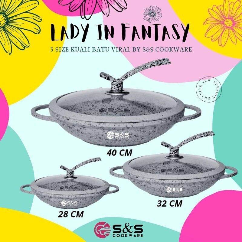 (New Version) Kuali Batu S&S Saiz 24/28/32/40cm (Full Glass Lid) | Lazada