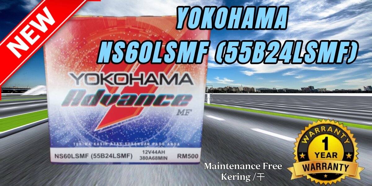 NS60LS 55B24LS MF YOKOHAMA Advance Bateri Kereta Batteries Bateri ...