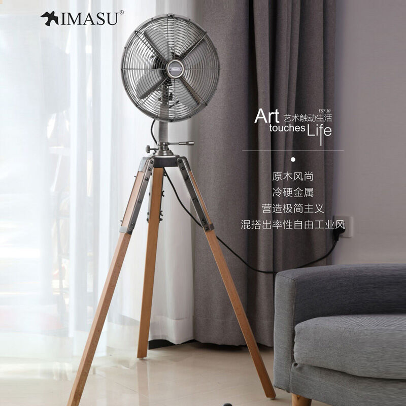 Imasu Retro Electric Fan Antique Floor Fan Household 12-Inch Vertical ...