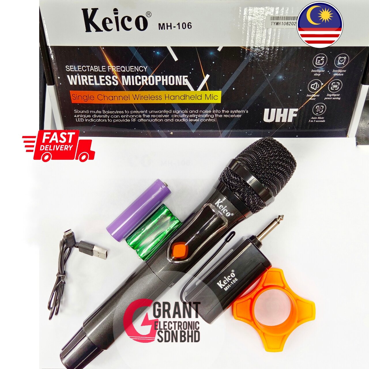 Keico Wireless Microphone UHF 2in1 MH-206 MH-208 Dual / Single Channel ...