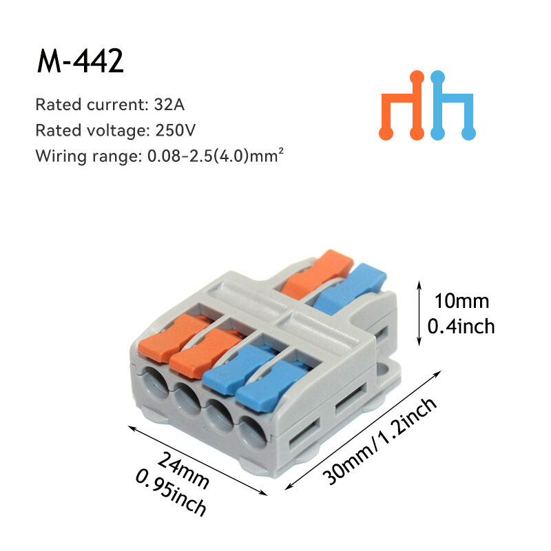 Mini Fast Wire Connector 1Pin 2Pin 3Pin Spliceable Hard Wire Direct ...