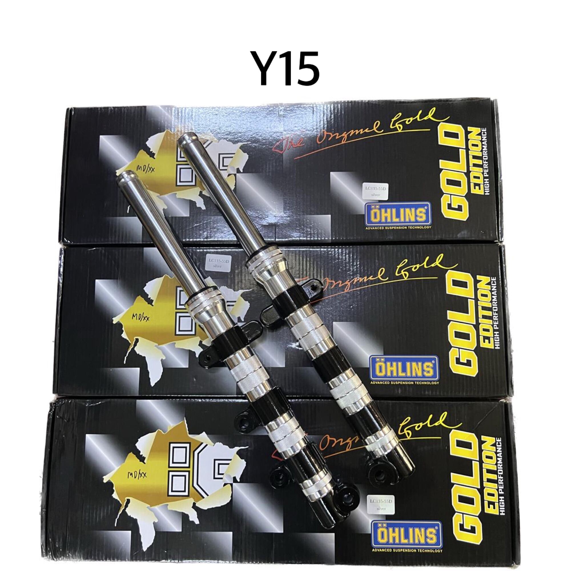 OHLINS GOLD EDITION HIGH PERFORMANCE YAMAHA Y15 LC135 4S FORK CNC SET ...