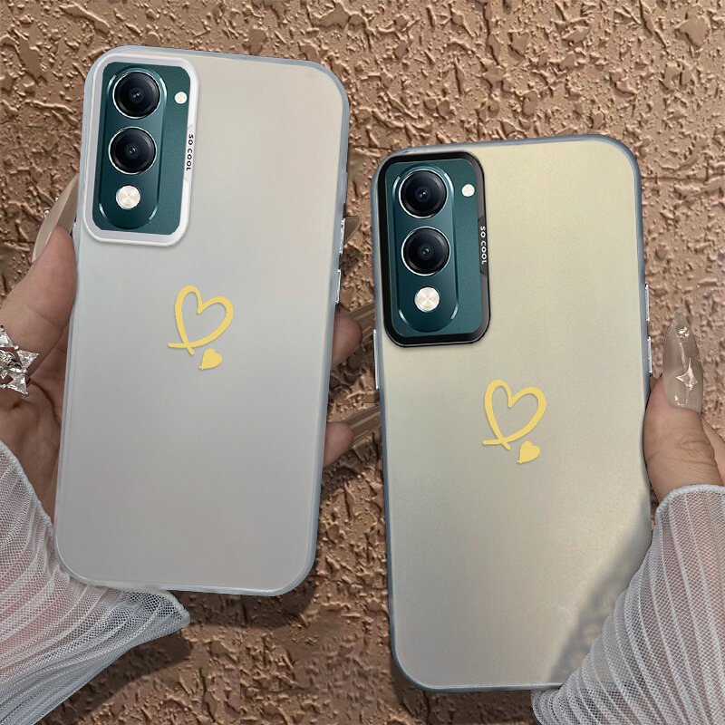 vivo Y29t Y29s Y19s Pro Square Matted Case Lovely Heart Shape Plastic ...