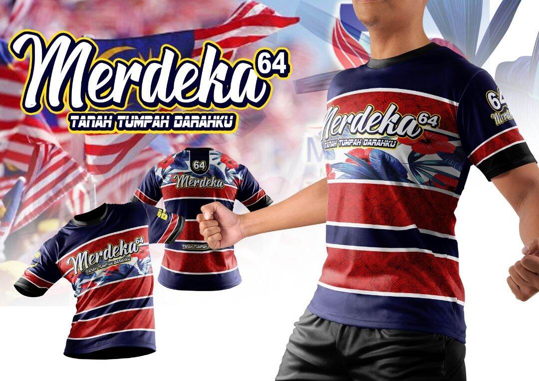 [01] Merdeka Sublimation Tshirt | Baju Merdeka 64th | ShortSleeve ...