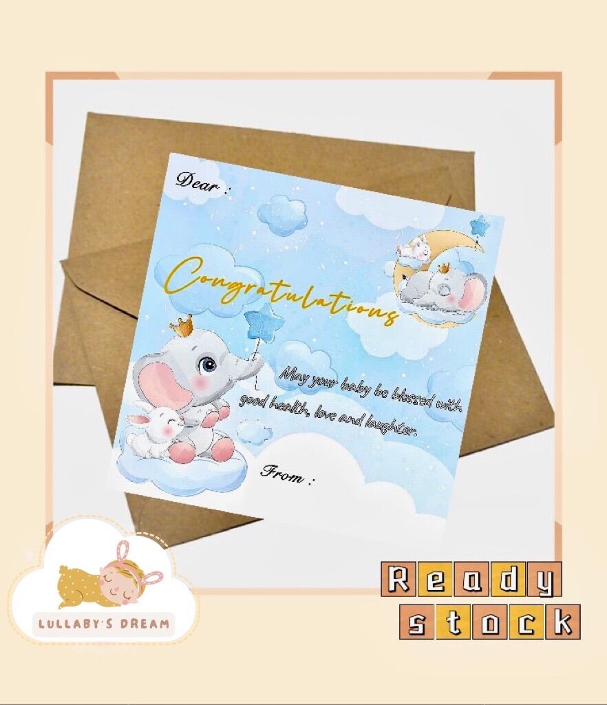 READYSTOCK🇲🇾 Fullmoon Baby Card/Newborn Greetings Card / Wish Card ...