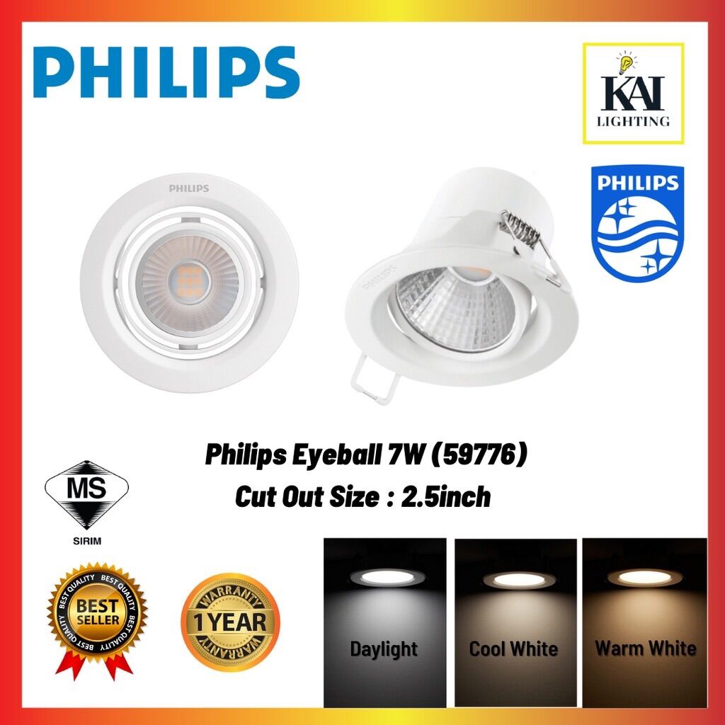 Philips LED Eyeball 59776 Pameron 7W Recessed Spotlight SL201 4.5W ...
