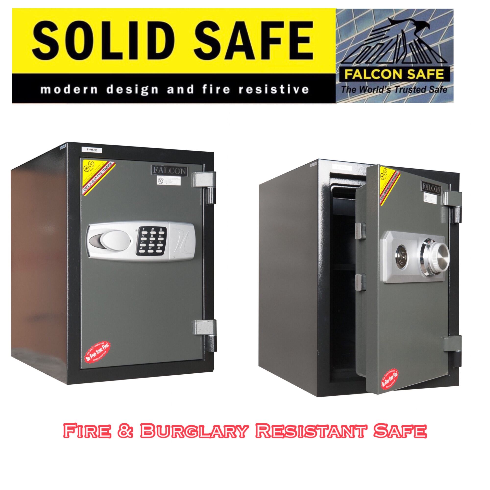 Falcon Solid Safety Box V58 (MADE IN KOREA) / Home Safe Box / Office Safe Box / Peti Besi / 57kg ...