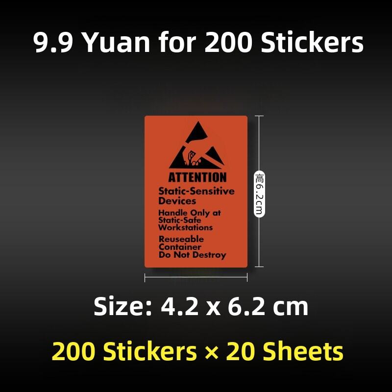 Hai Xue Lan Warning Anti-Static Identification Labels Adhesive Stickers ...