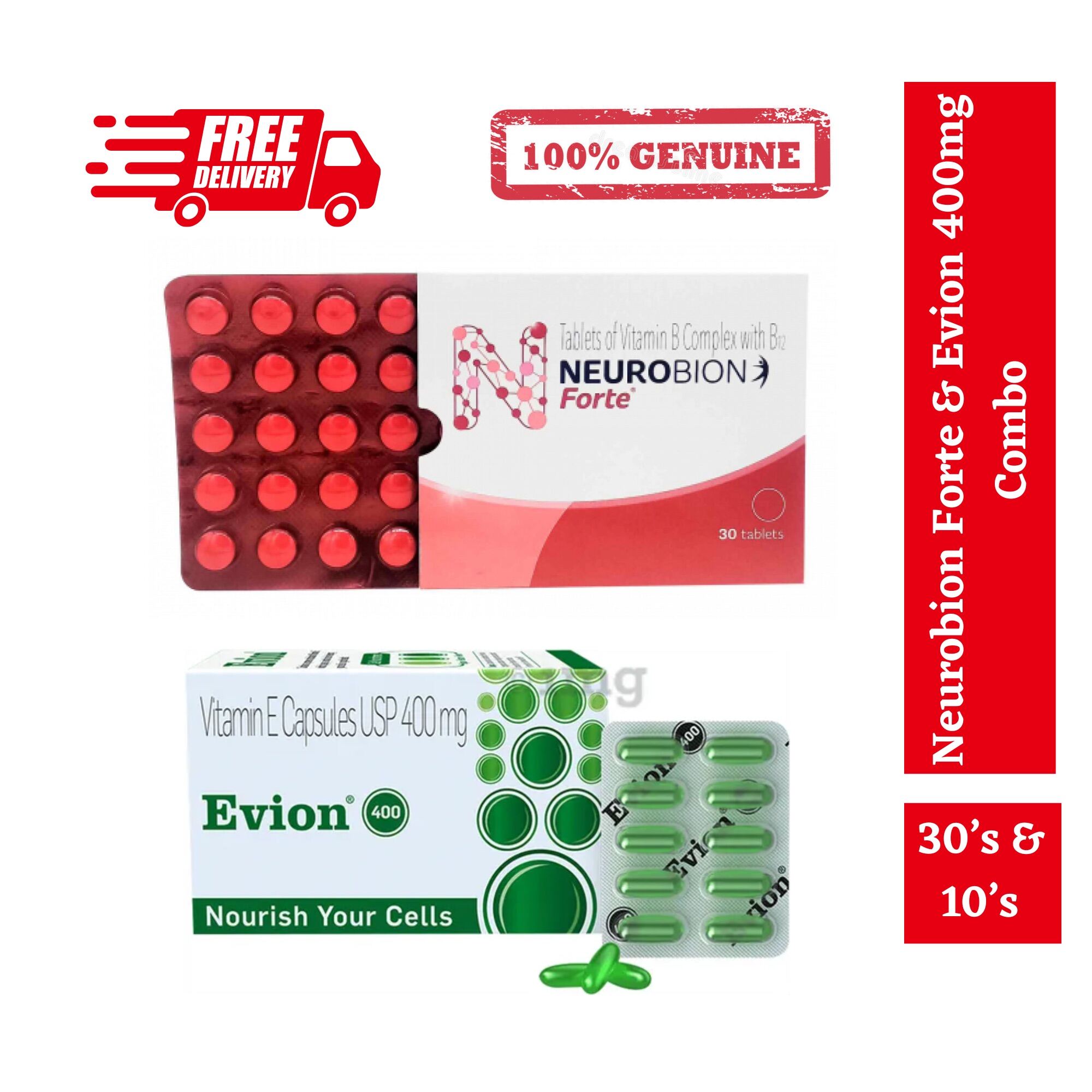 Combo Pack Neurobion Forte 30’s & Evion 400mg 10’s | Lazada