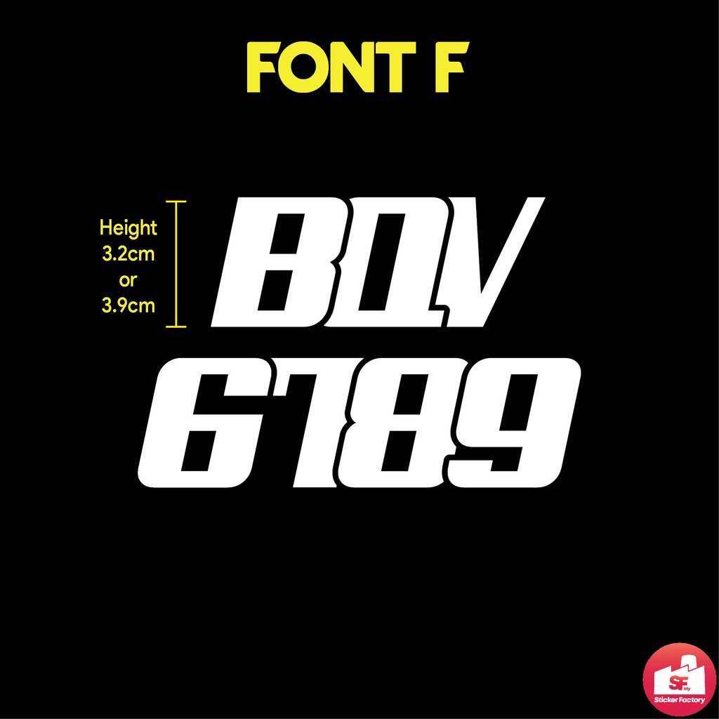 Sticker Plate Motor Putih 1 SET / Motocycle Plate Number Decal / Number ...