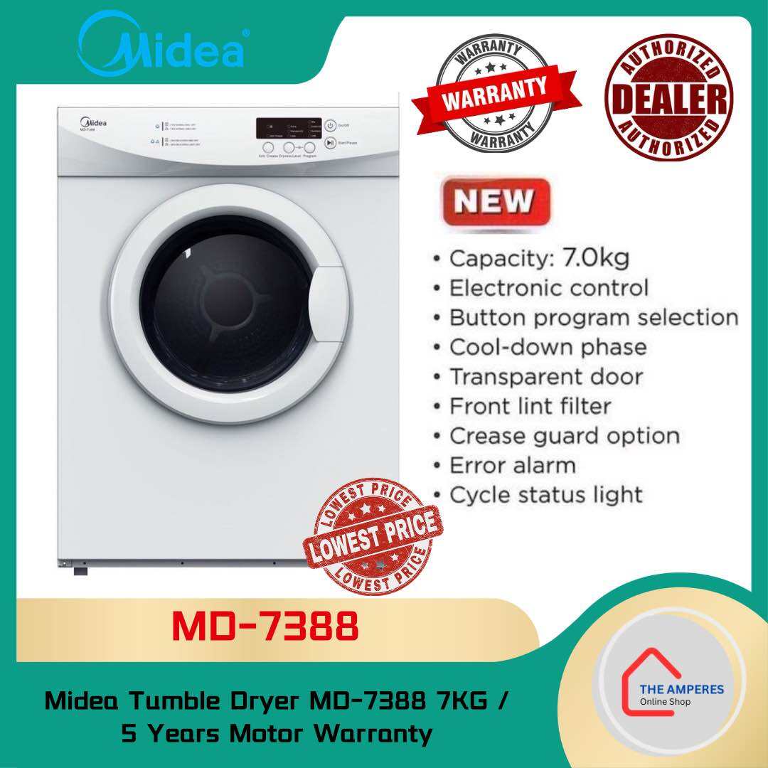 Midea Tumble Dryer MD-7388 7KG / 5 Years Motor Warranty | Lazada