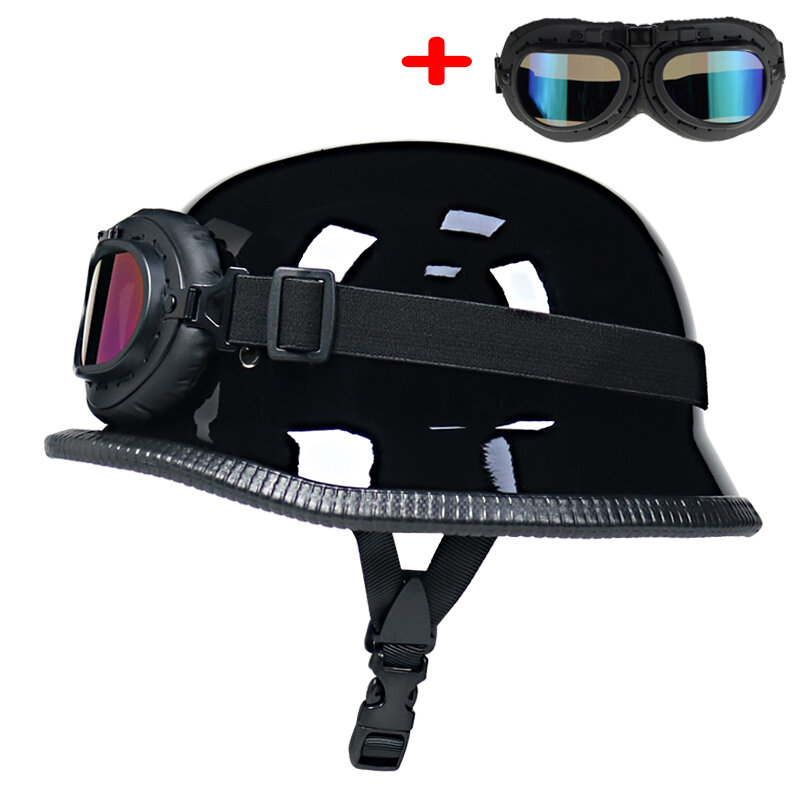 World War II German style motorcycle helmet capacetes open face retro ...